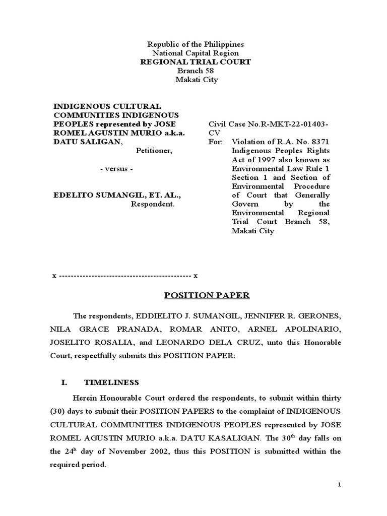 Position Paper (Final) | PDF | Justice | Crime & Violence