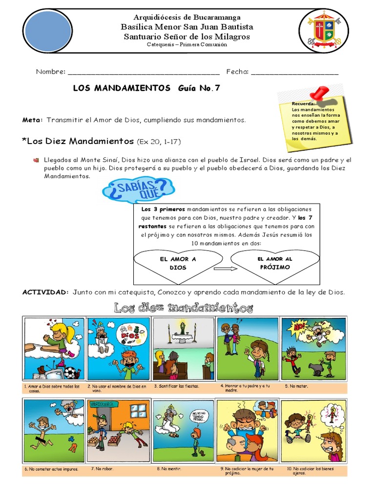 Guia 7 LOS MANDAMIENTOS | Descargar gratis PDF | Diez Mandamientos | Amor
