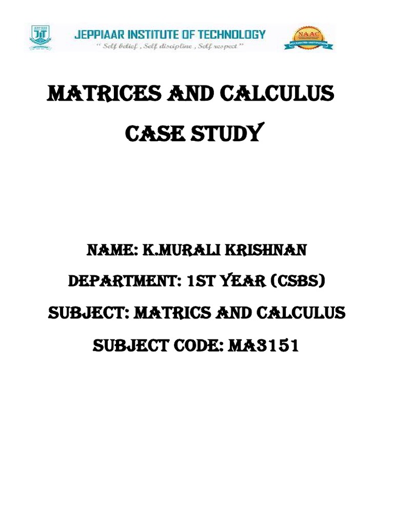 Matrices and Differential Calculus Notes | PDF | Differential Calculus ...