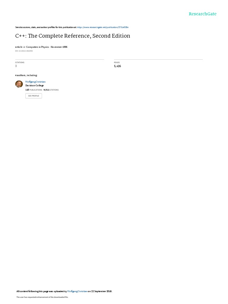 C The Complete Reference Second Edition | PDF | C++ | Mathematical ...