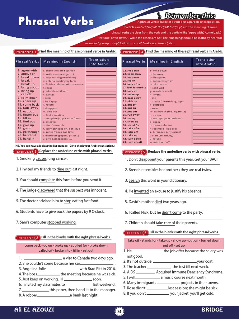 Quiz Quiz Exercises 8 Phrasal Verbs2bac | PDF | English Language ...