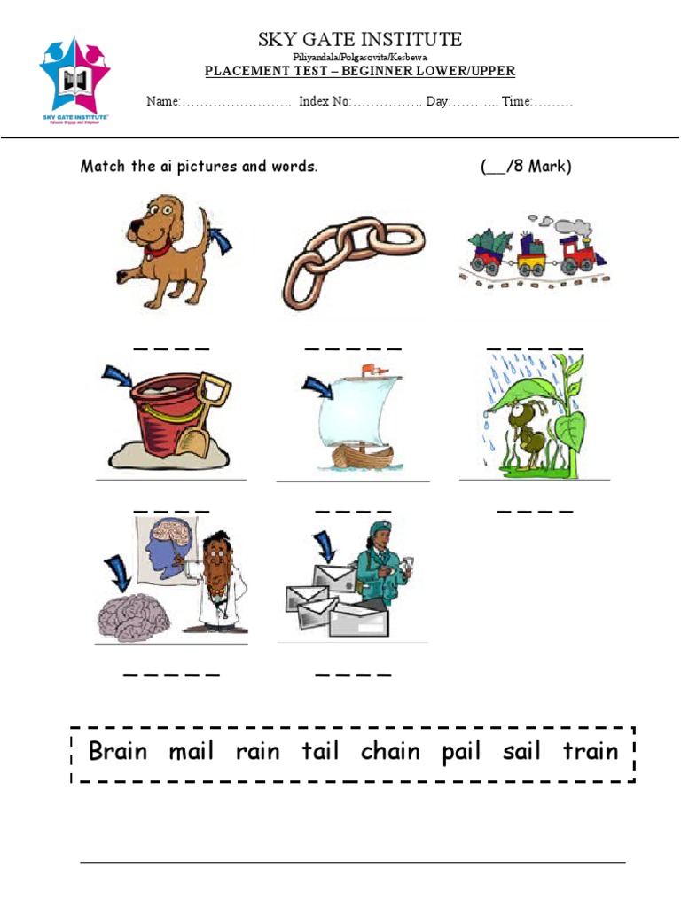 Placement Test Beginner Upper - Lower | PDF