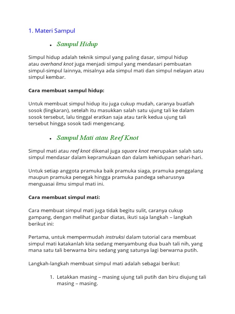 Panduan Simpul Dasar Pramuka | PDF