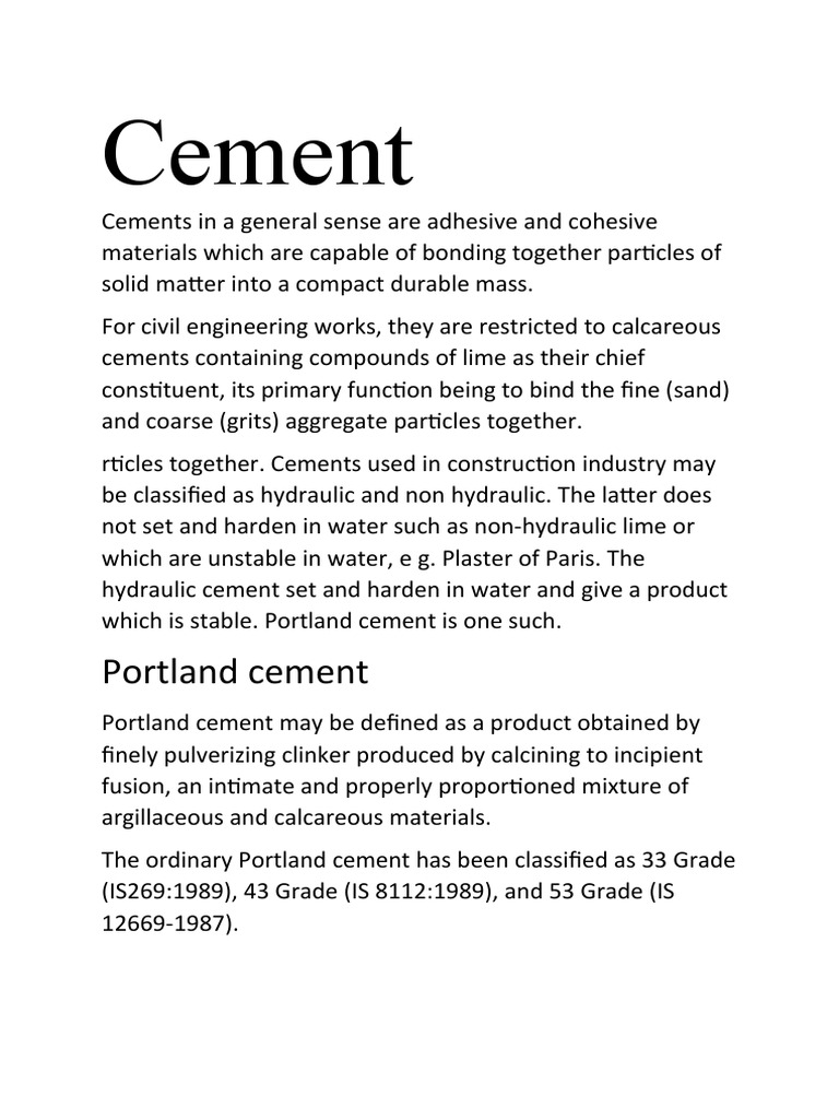Cement | PDF | Cement | Concrete