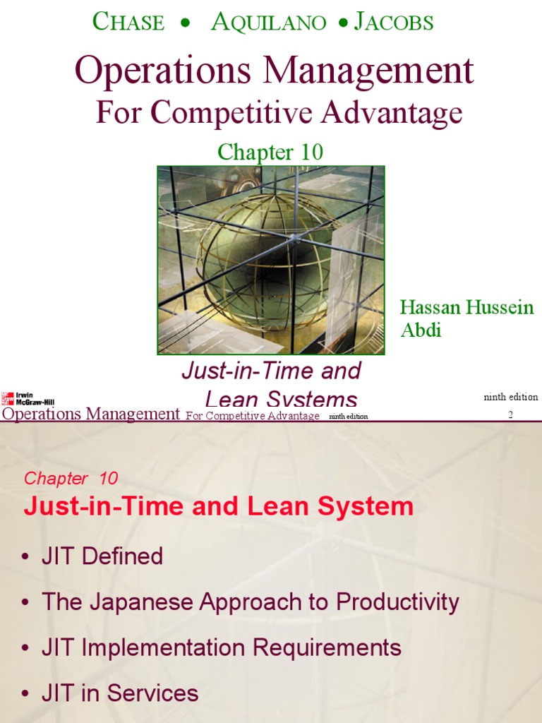 Chapter 10 Just in Time and Lean System | PDF | Lean Manufacturing | Operations Management