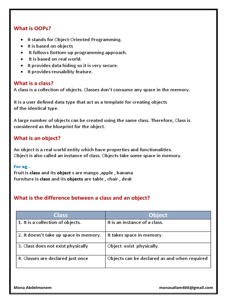 Oops Notes 3 Pdf Class Computer Programming Method Computer Programming 