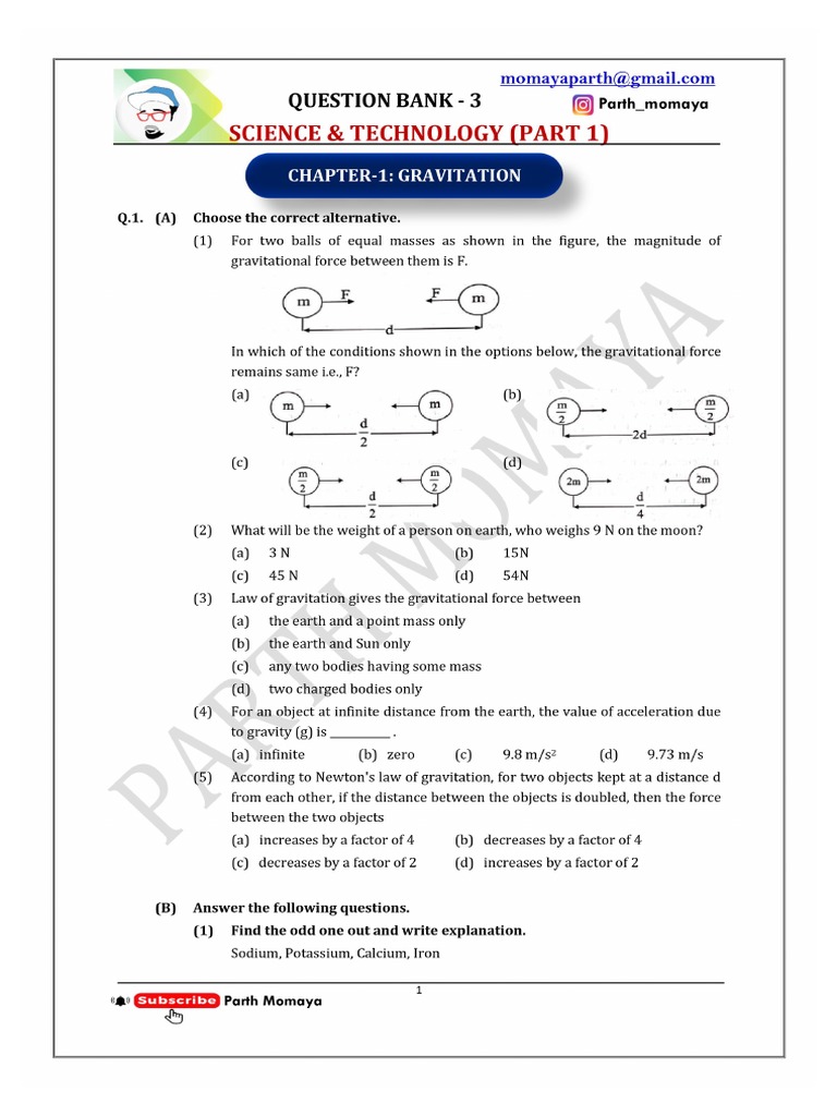 Science 1 Question Bank - 3 (2022) | PDF