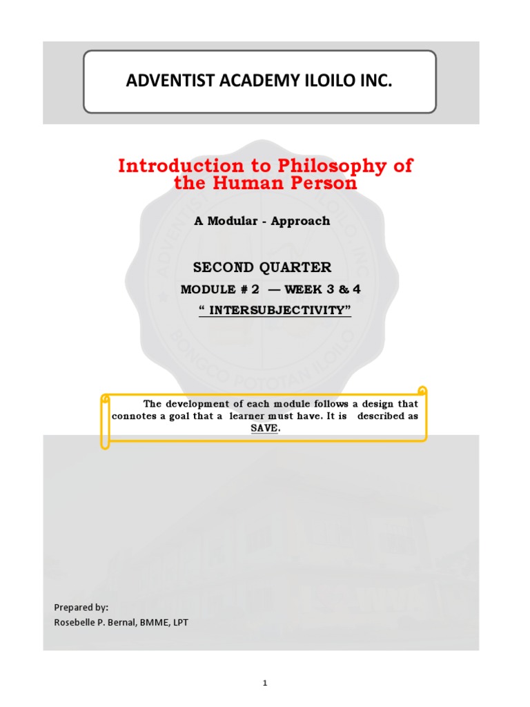 PhiloModule Q2 WK 3 4 | PDF | Phenomenology (Philosophy) | Experience