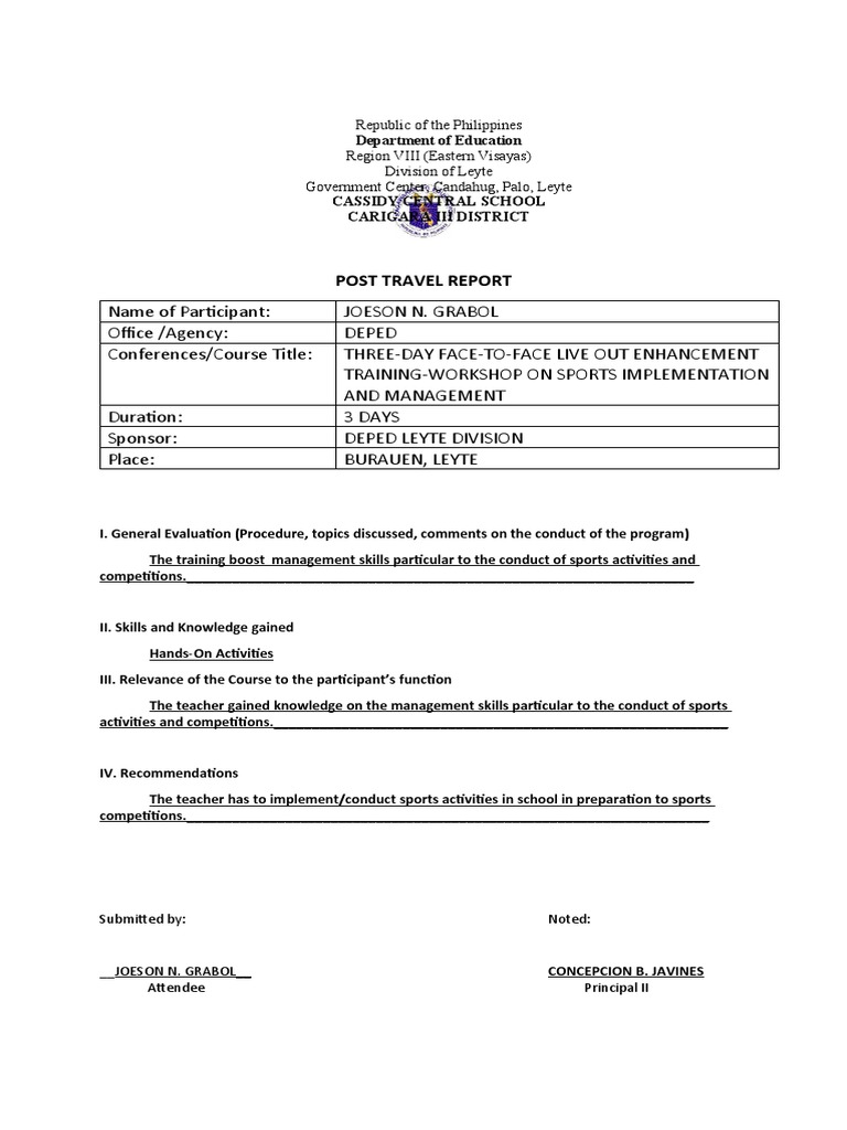 Post Travel Report | PDF