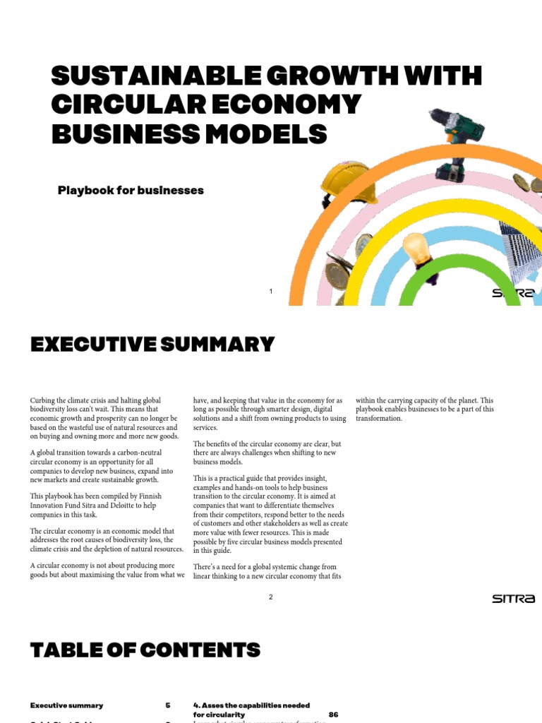 Sitra Sustainable Growth With Circular Economy Business Models | PDF | Sustainability | Biodiversity