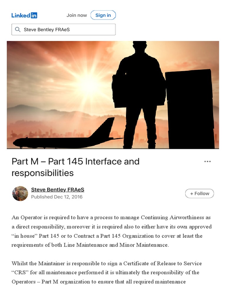 Part M and 145 Interference | PDF | Transport | Aviation
