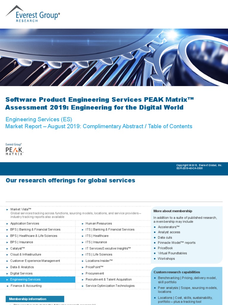 Everest Group - Software Product Engineering Services PEAK Matrix ...