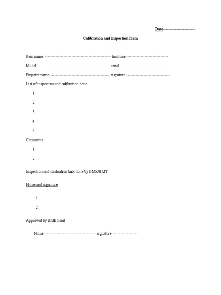 Inspection Form | PDF