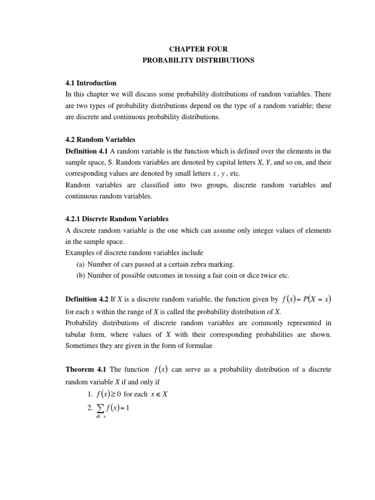 Chapter 4 | PDF | Probability Distribution | Probability Density Function