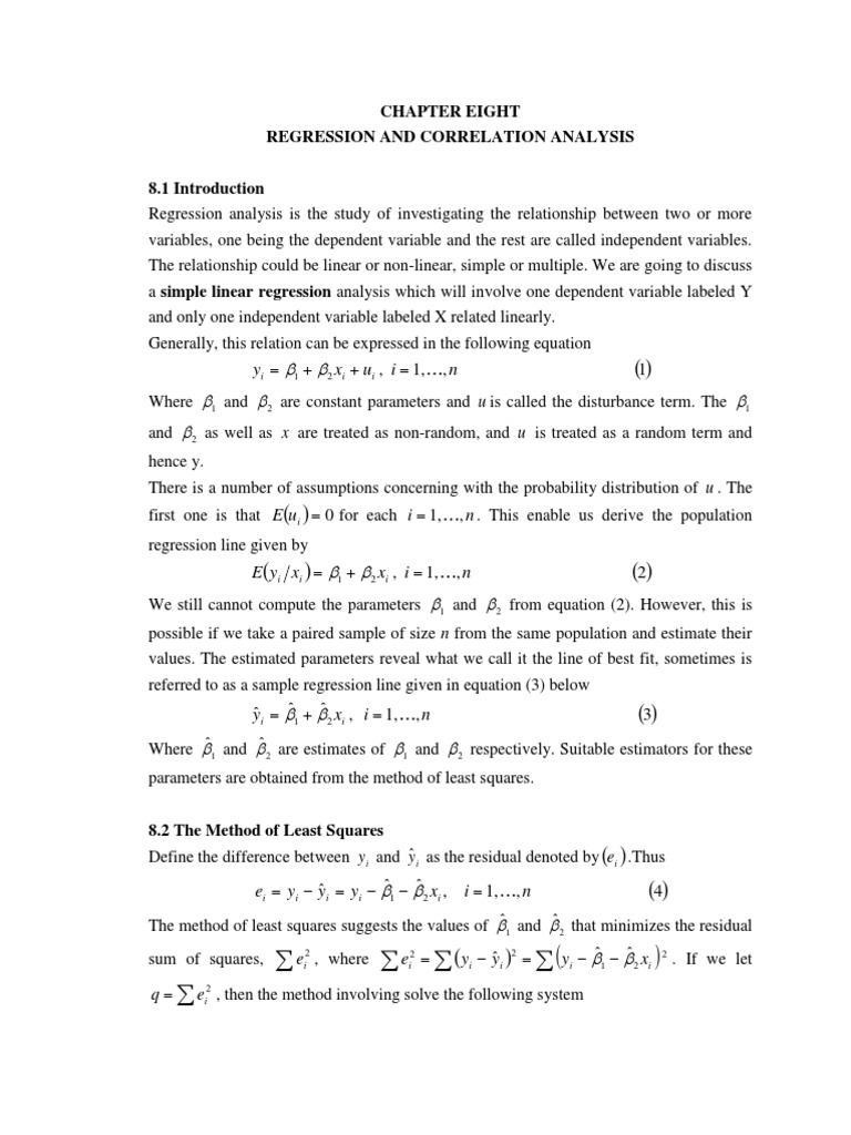 Chapter 8 Pdf Coefficient Of Determination Regression Analysis