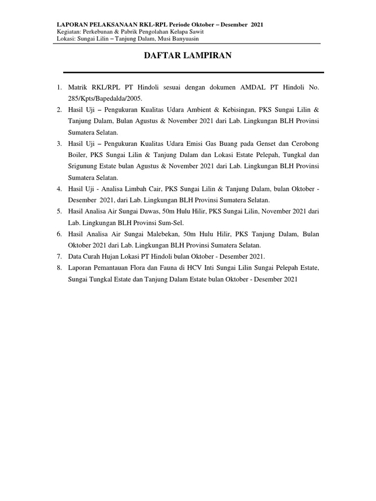 Daftar Lampiran | PDF