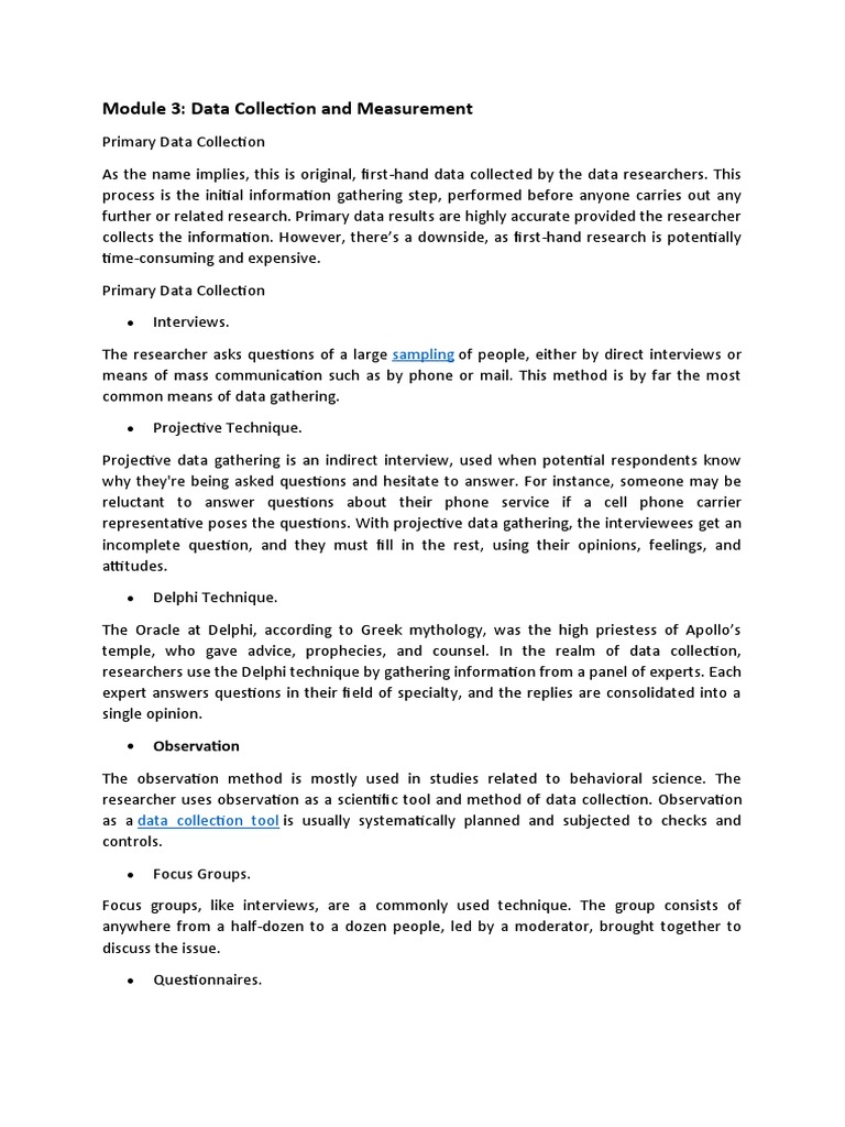 Module 3 BRM | PDF | Survey Methodology | Focus Group