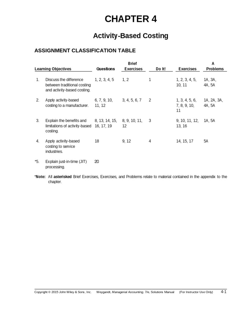7e Solutions Ch04 | PDF | Lean Manufacturing | Management Accounting