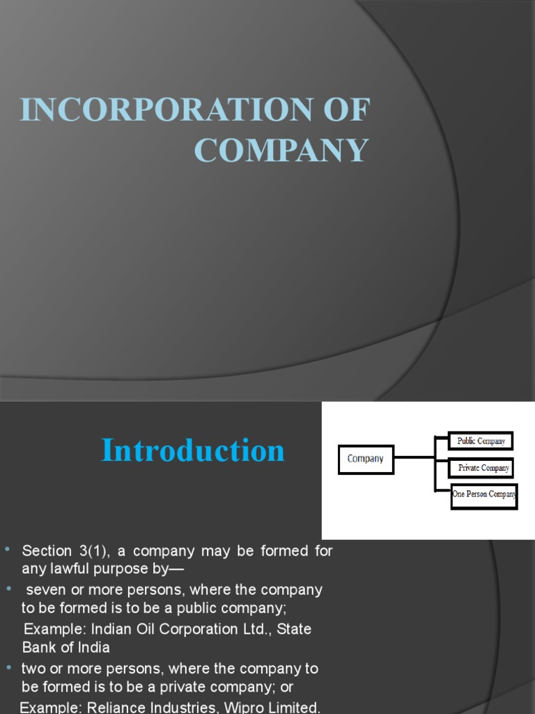 Incorporation Process for Indian Companies | PDF | Articles Of ...
