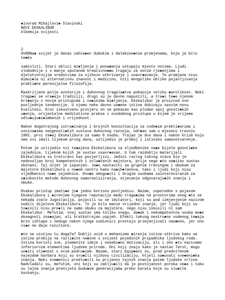 Slavinski Novi Ekskalibur | PDF