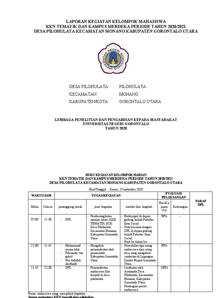 Jurnal Kelompok KKN Tematik Desa Pilohulata | PDF