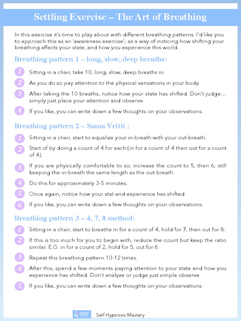 6 Settling Exercise | PDF | Self-Improvement