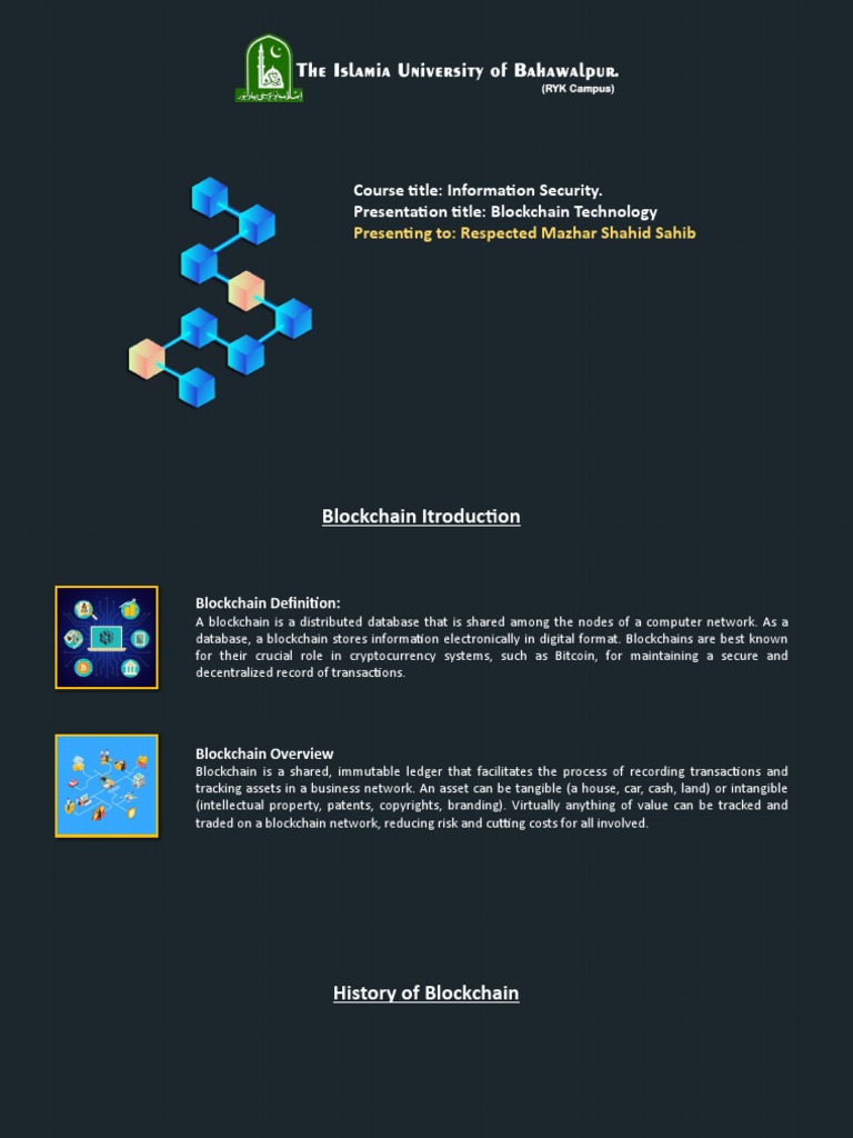 Blockchain Presentation | PDF | Bitcoin | Cryptocurrency