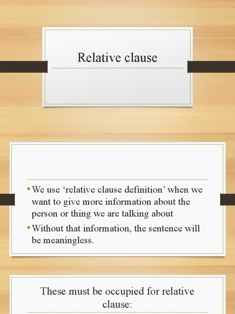 Relative Clause | PDF