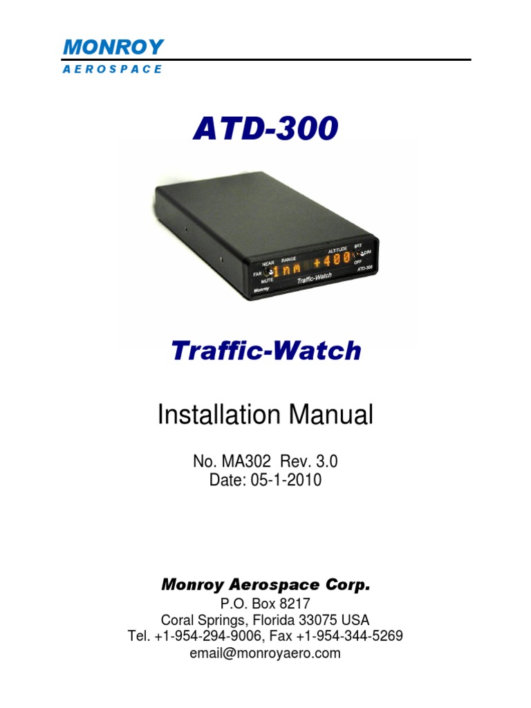 ATD-300+ Installation Manual-Portable | PDF | Transponder (Aeronautics ...