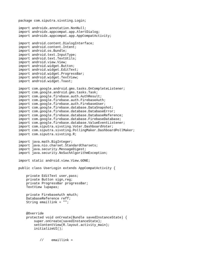 Coding Login | PDF | Android (Operating System) | Application Software
