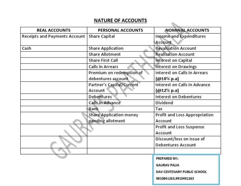 Nature of Accounts | PDF