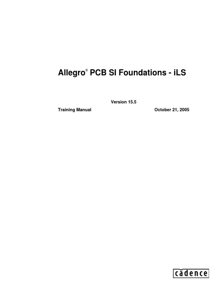 Allegro PCB SI Foundations Training Manual | PDF | License | Damages