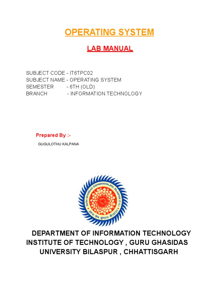 Operating System Lab | PDF | Scheduling (Computing) | Process (Computing) Operating System Lab | PDF | Scheduling (Computing) | Process (Computing)