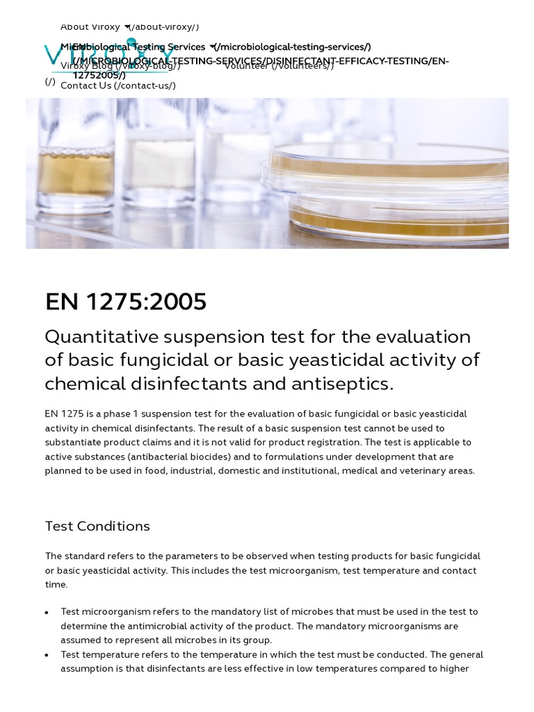 EN 1275-2005 - Suspensión Básico - Hongos y Levaduras | PDF ...