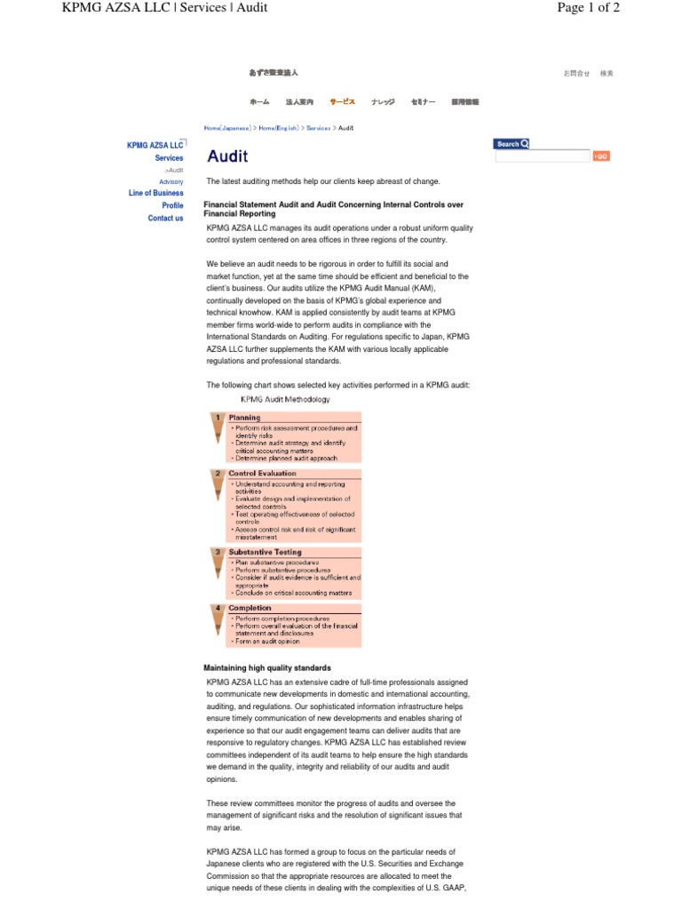 KPMG Audit Overview | Audit | International Financial Reporting Standards