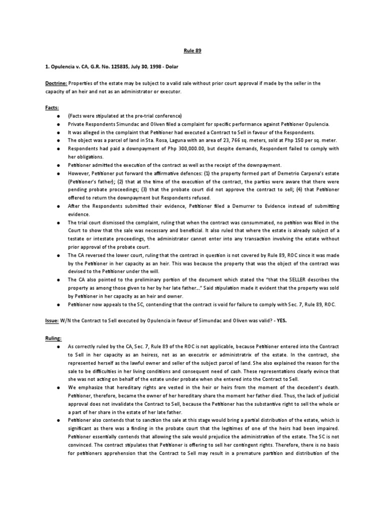 SpecPro Rules 89-91 | PDF | Probate | Intestacy