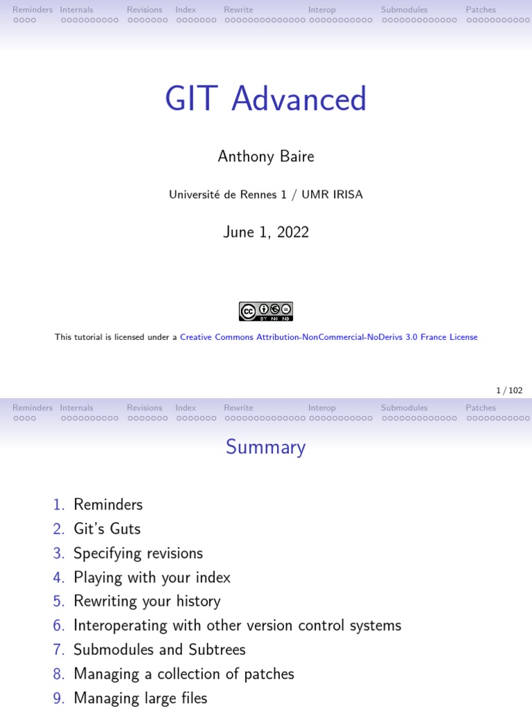 Advanced Git Tutorial Guide | PDF | Version Control | Software