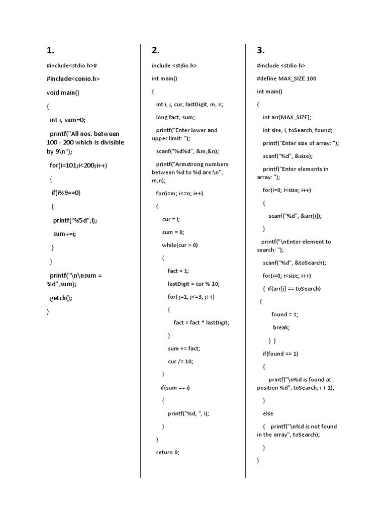 String Operations And Matrix Manipulations Converting A C Program Into Well Structured Code