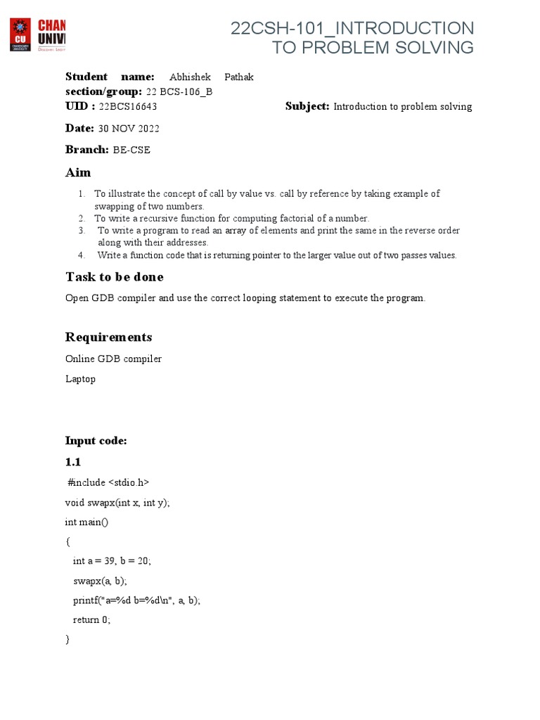 C Language 2 Pdf Pointer Computer Programming Subroutine