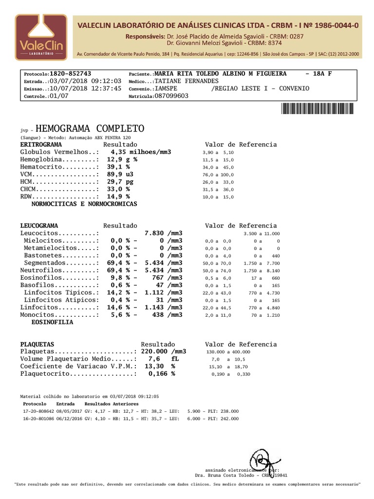 [RESULTADOS DE EXAMES LABORATORIAIS] | PDF | Colesterol | Especialidades médicas