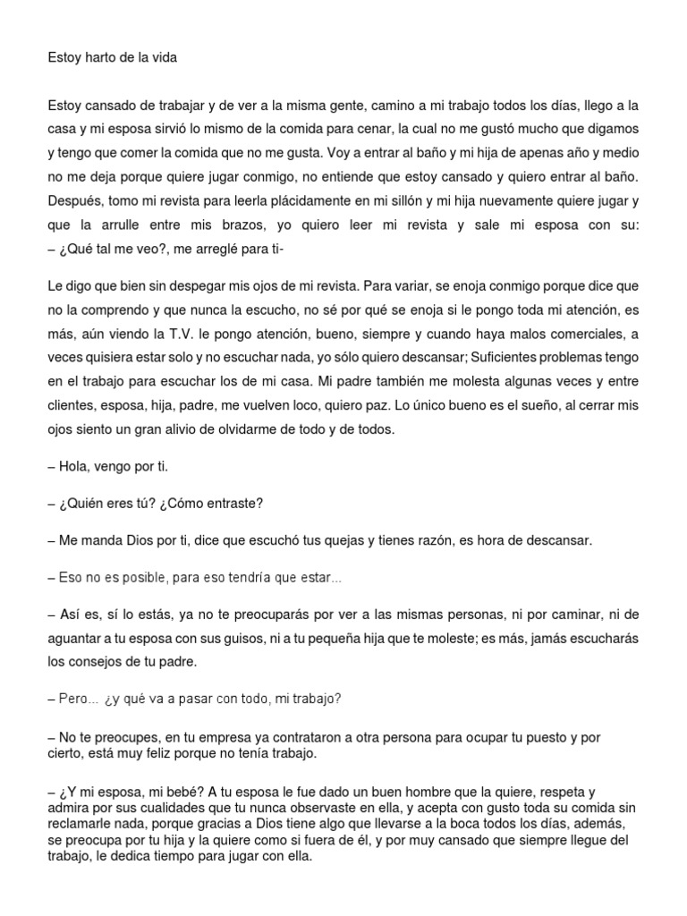 Estoy Harto de La Vida | PDF
