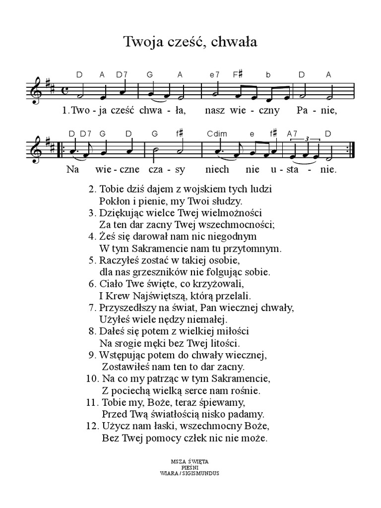 Twoja Czesc Chwala | PDF