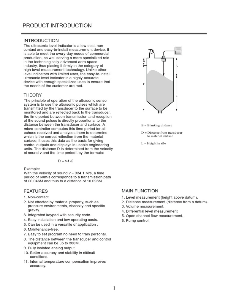 EA (ULI) Ultrasonic Level Transmitter | Download Free PDF | Electrical ...