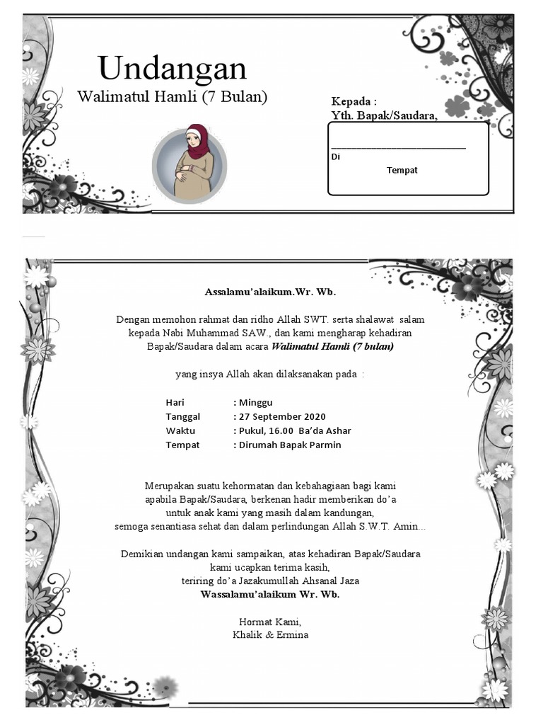 Undangan Walimatul Hamli 7 Bulan - A4 | PDF