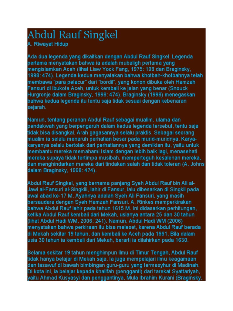 Abdul Rauf Singkel | PDF