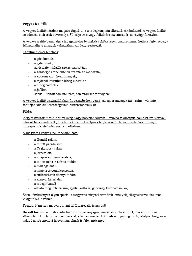 Vegyes ízelítő | PDF