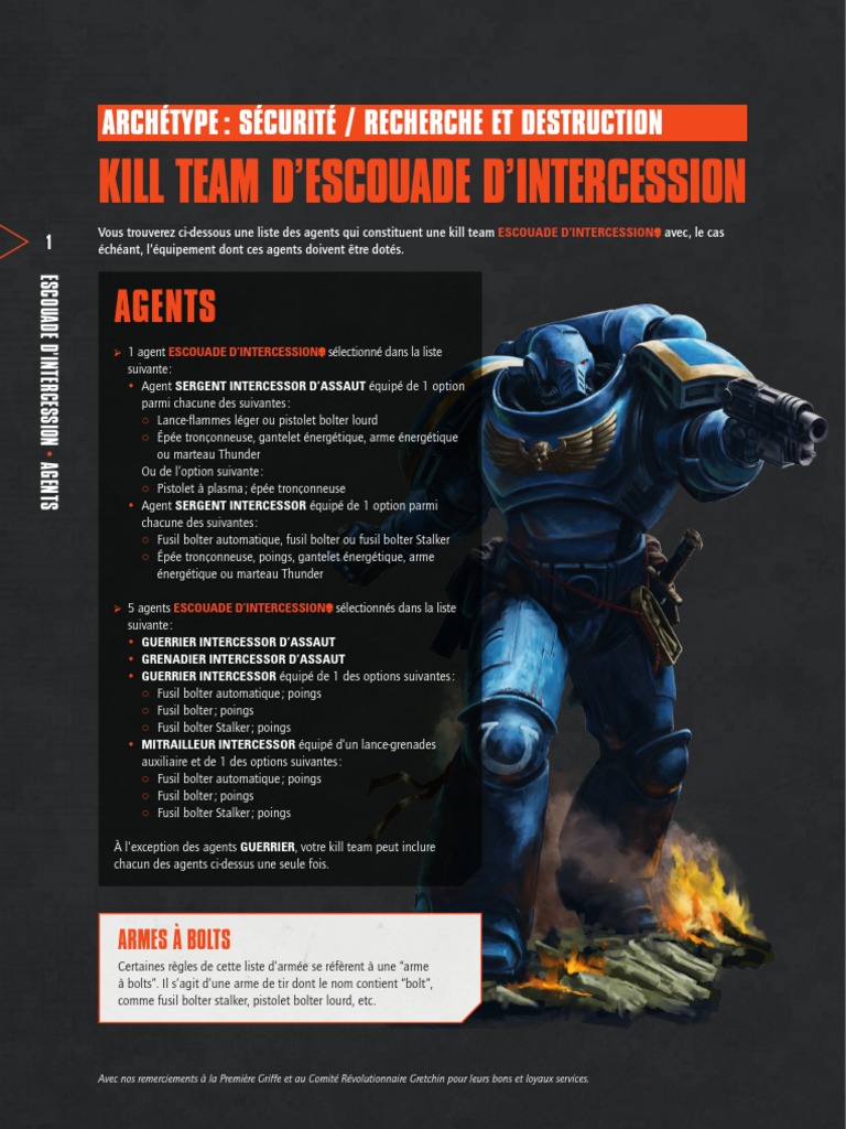 Règles de l'Escouade d'Intercession | PDF | Technologie militaire ...