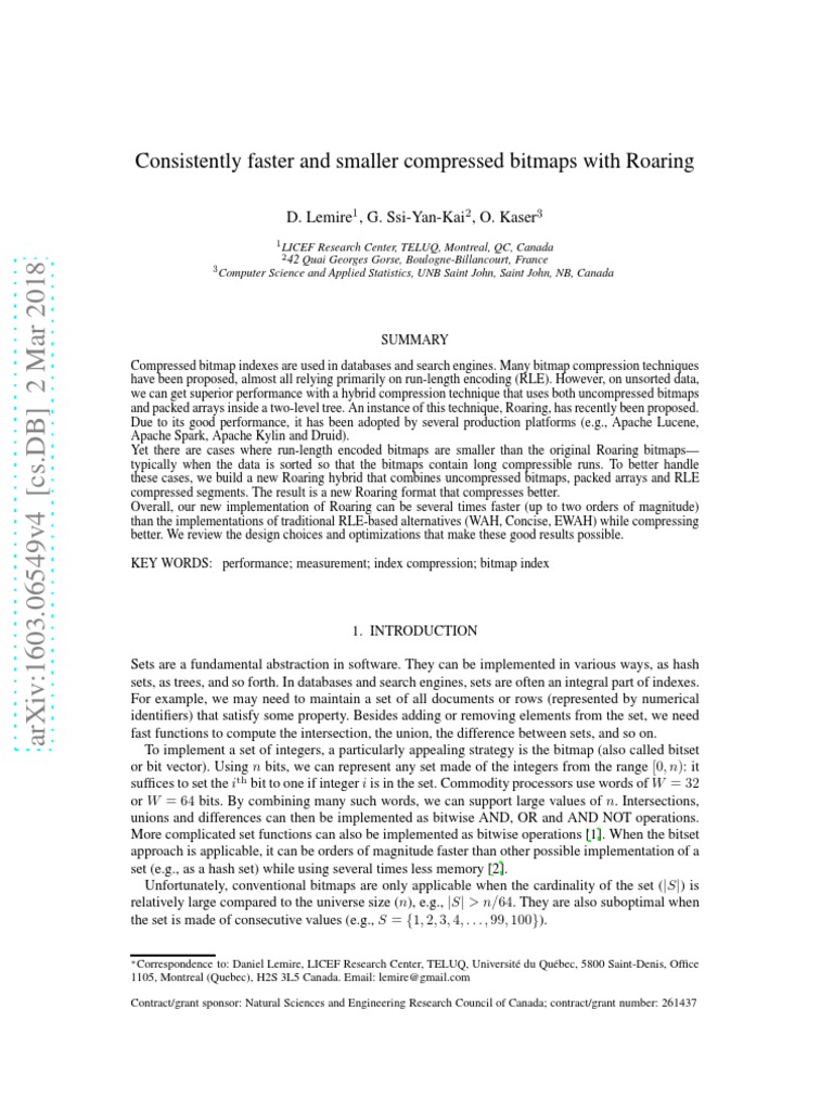 Roaring Bitmap | PDF | Array Data Structure | Bit Roaring Bitmap | PDF | Array Data Structure | Bit