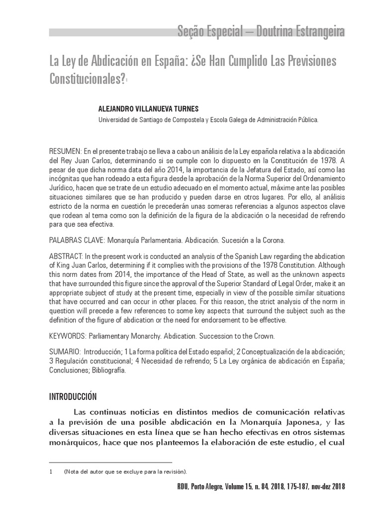 Alejandro Villanueva Turnes | PDF | Gobierno | Constitución