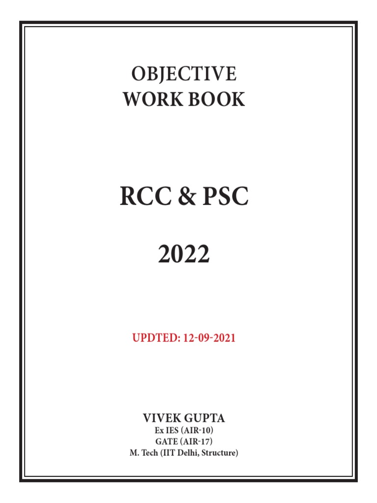 Vivek Sir RCC Workbook | PDF | Bending | Deformation (Engineering)